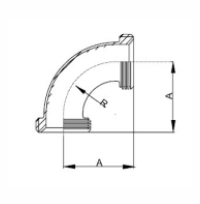 2C Thread X Thread Bevel Seat 90 Degree Elbow - pestainless