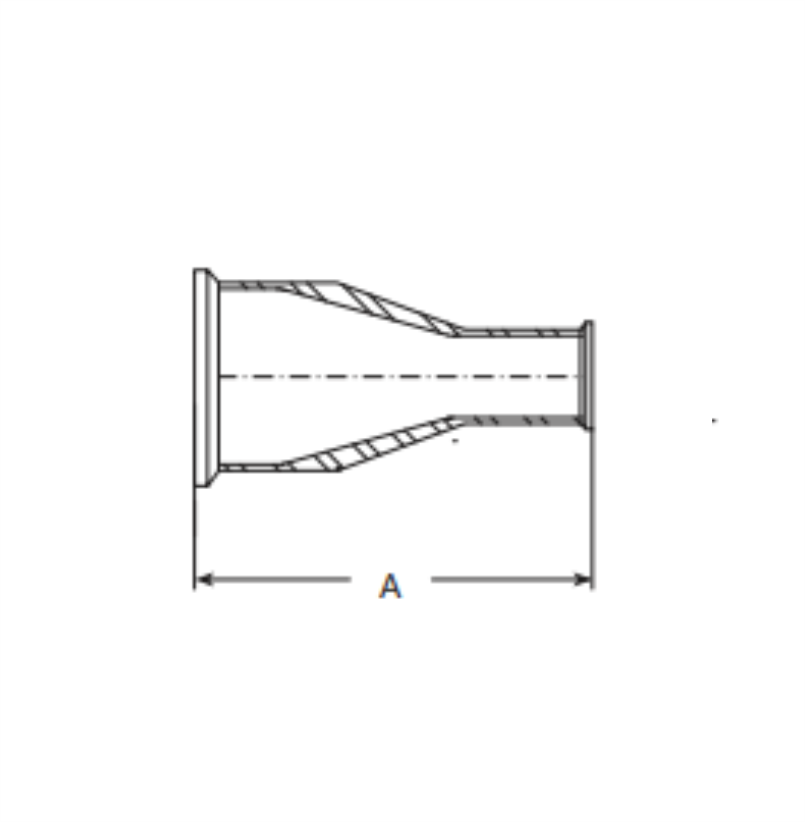 DT-21 Long Concentric Reducer - pestainless