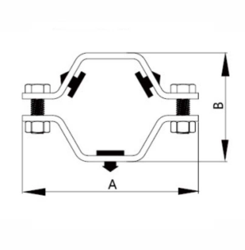 24RV Hex Hanger with Rubber Grommets - pestainless